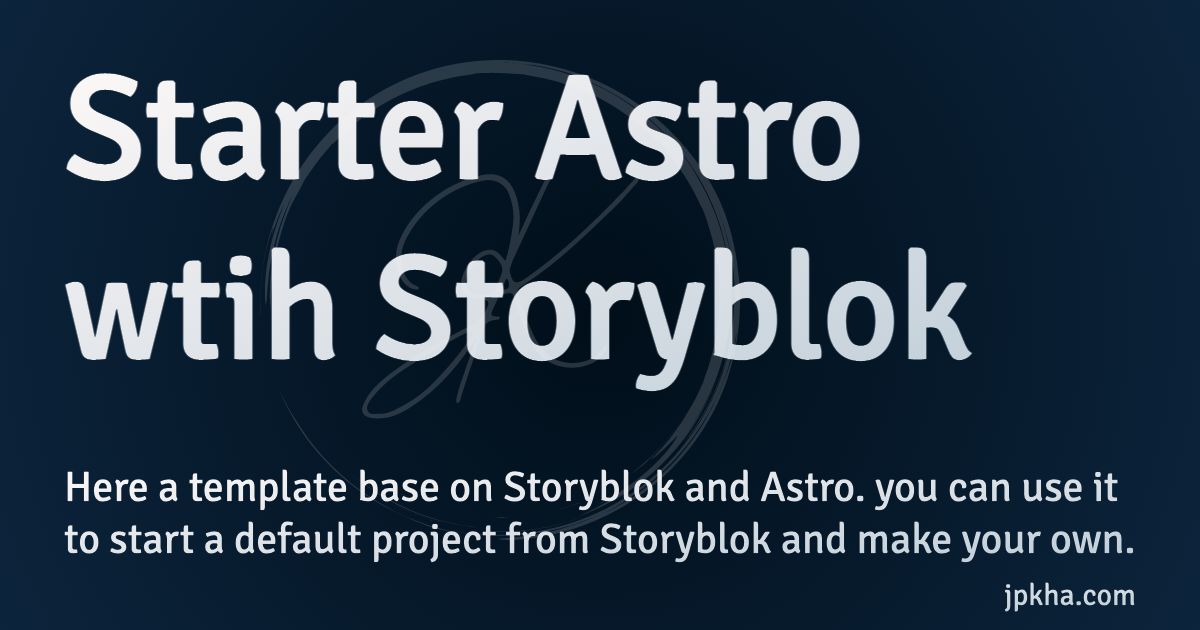 Starter Astro wtih Storyblok